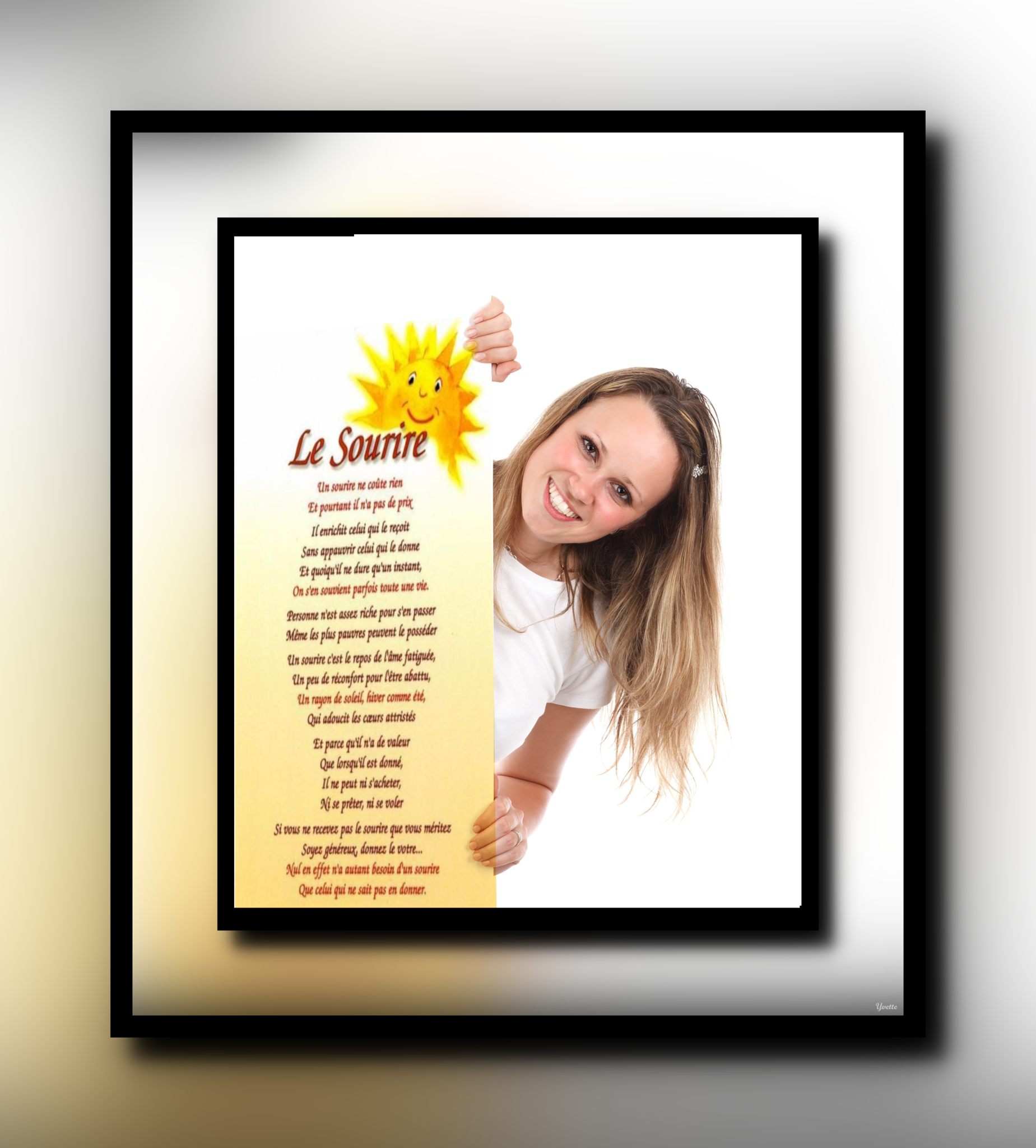 CARTE + PETIT POEME " LE SOURIRE" - creationsy