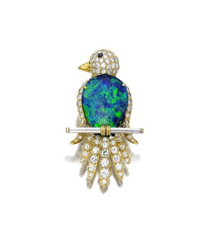 An opal and diamond brooch, Ruser - Alain.R.Truong