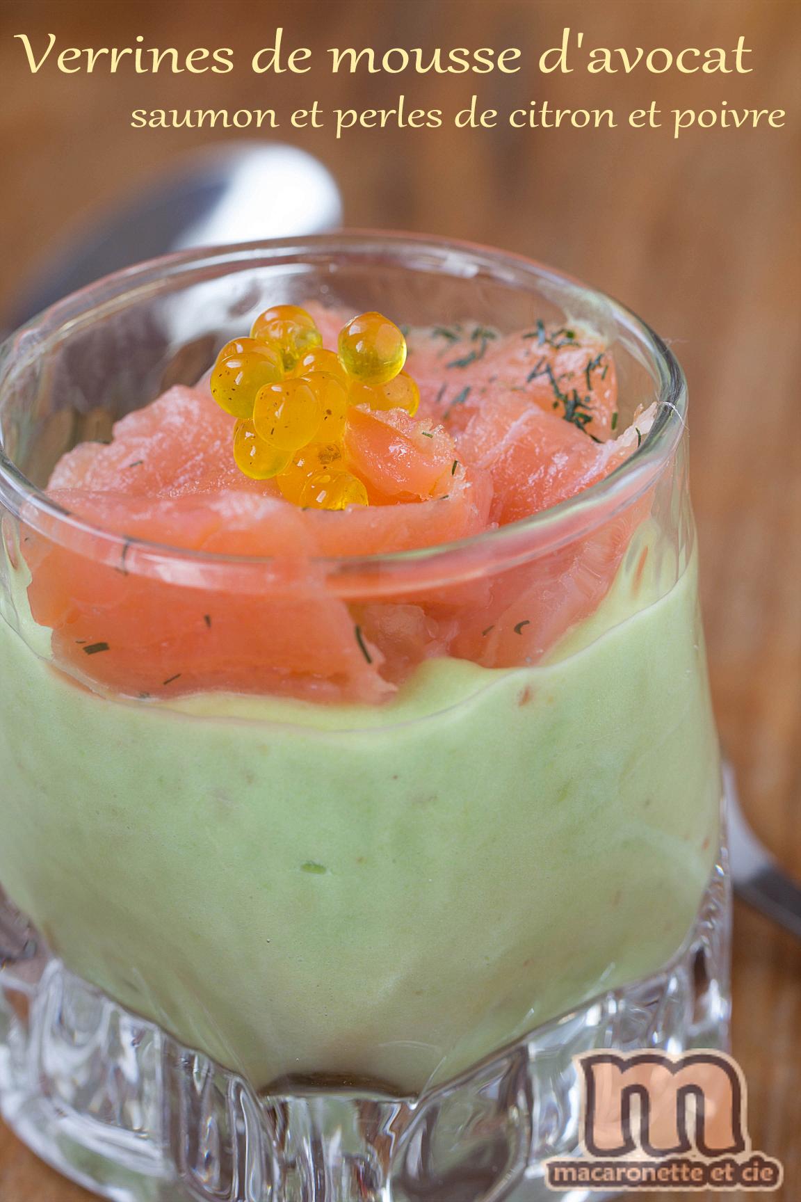 Verrines De Mousse Davocats Et Saumon Aux Perles De Citron Et Poivre